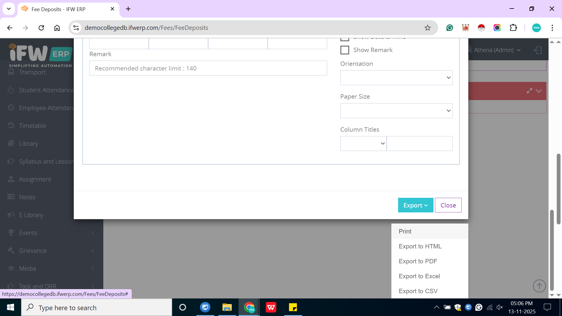 How to generate the Student Fee Status Report?